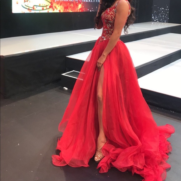 Dresses | Red Princess Gown | Poshmark